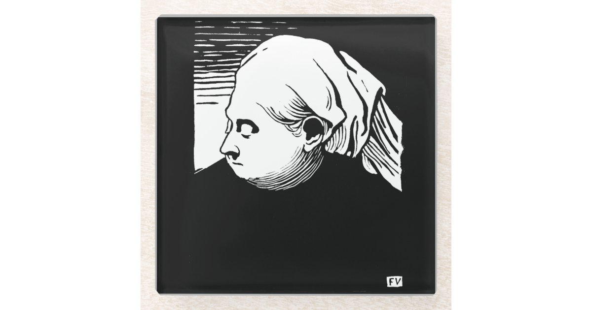 Woodcut Portrait of Queen Victoria Glass Coaster | Zazzle