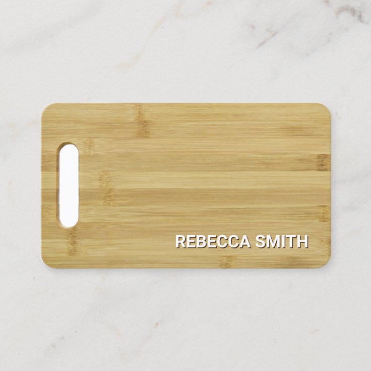 Wooden Bamboo Cutting Board Catering Culinary Chef Business Card | Zazzle