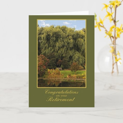 Wooden Bench, Park, Retirement Congratulations Card | Zazzle