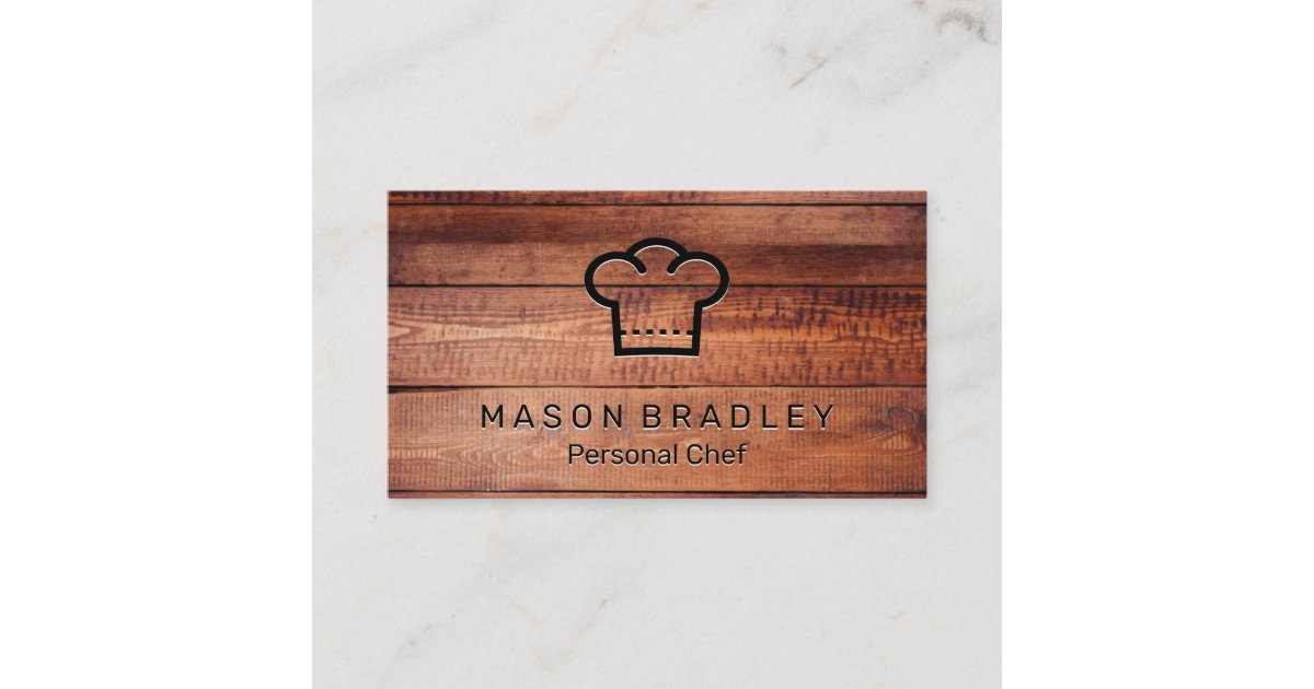 Wooden Boards | Chef Hat Business Card | Zazzle