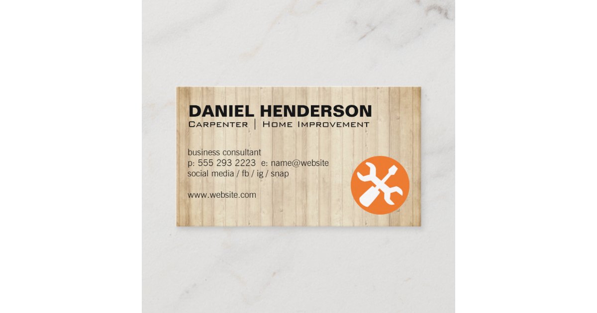 Wooden Boards | Wrench Screw Driver Tools Business Card | Zazzle