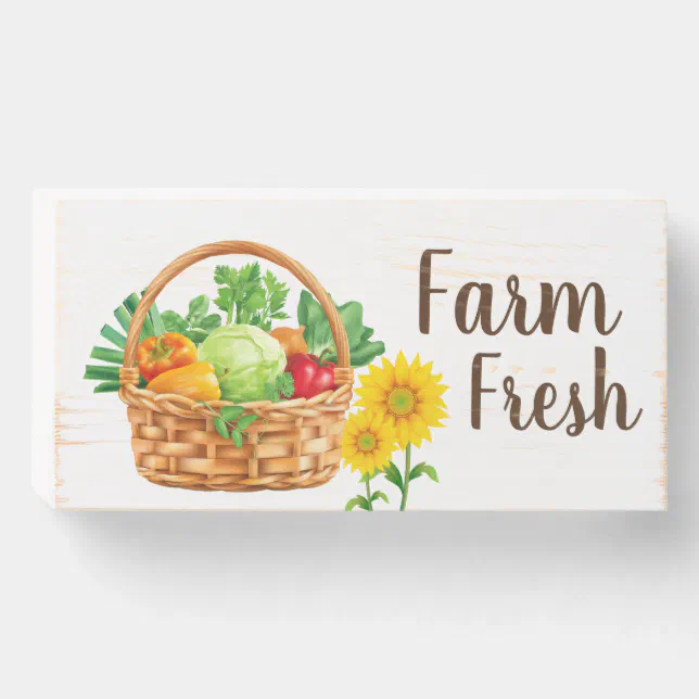 Wooden Box Art-Farm Fresh | Zazzle