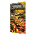 Wooden Bridge and Creek in Fall Mini Clipboard | Zazzle