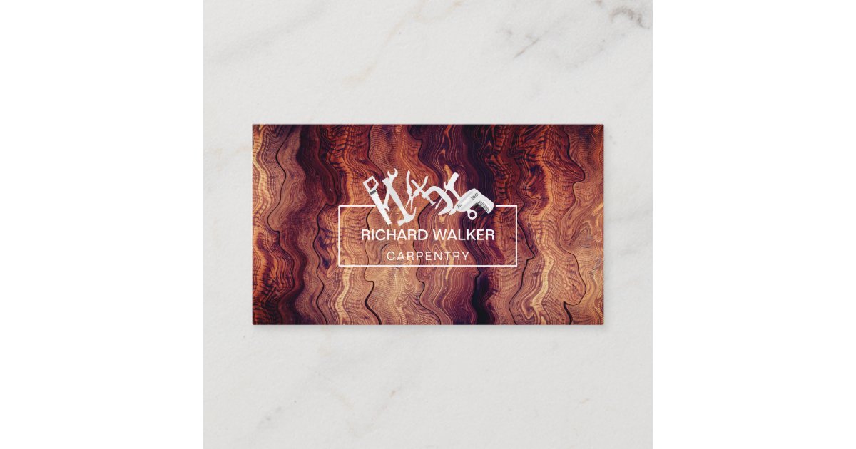 Wooden Carpentry Handyman Construction Tools Business Card | Zazzle