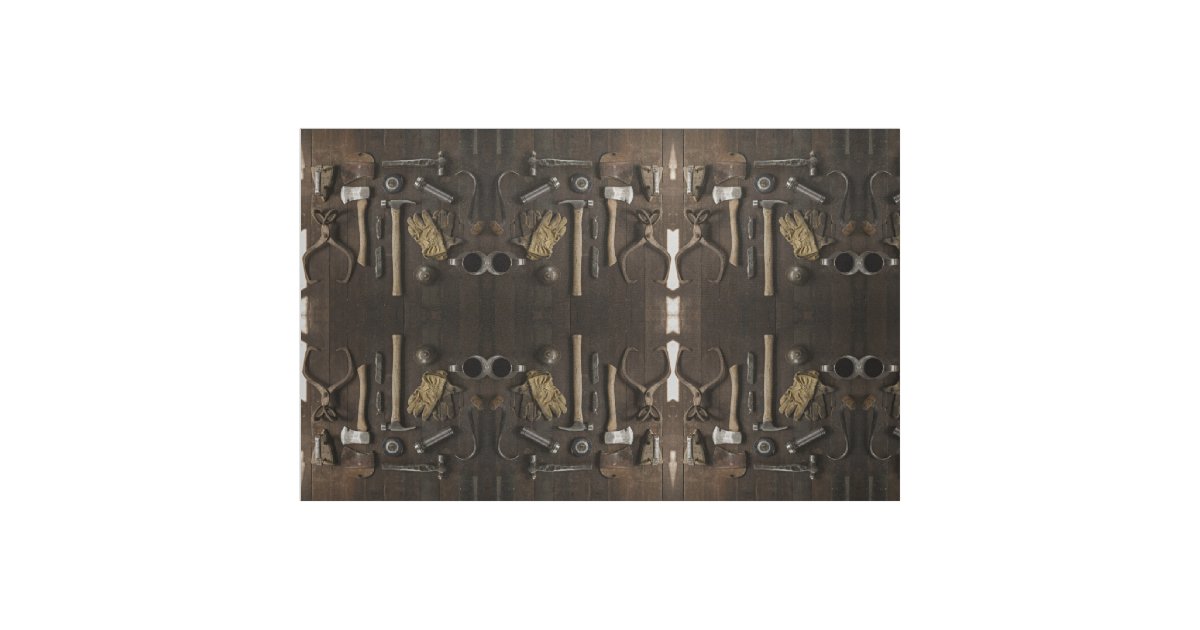 wooden carpentry handyman tools collection fabric | Zazzle