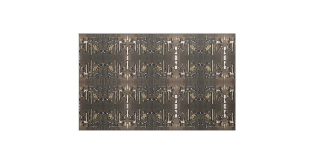 wooden carpentry handyman tools collection fabric | Zazzle