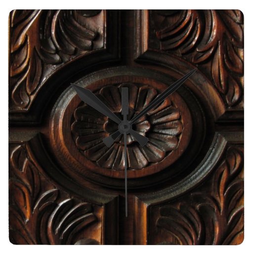 Wooden Carving Clock | Zazzle