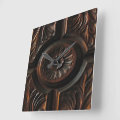 Wooden Carving Clock | Zazzle