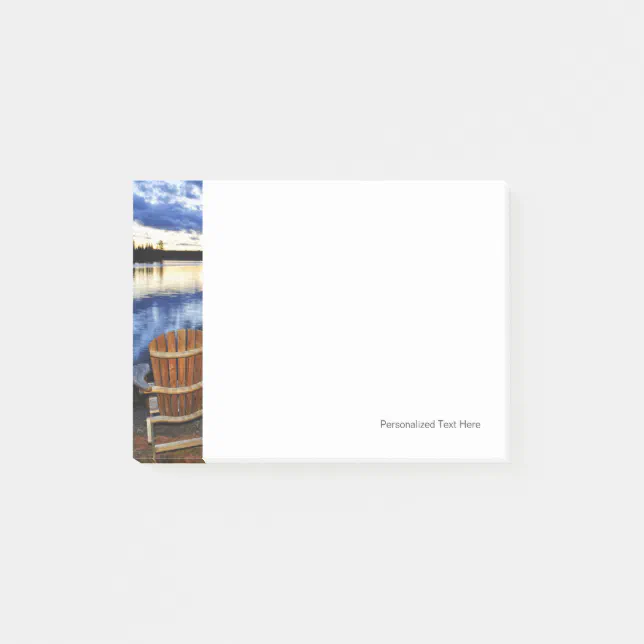 Wooden Chairs At Sunset On Lake Shore Post-it Notes | Zazzle