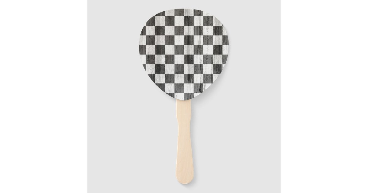 Wooden Checker Pattern Hand Fan | Zazzle