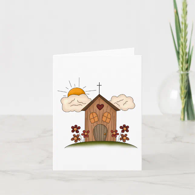 Wooden Church Card | Zazzle