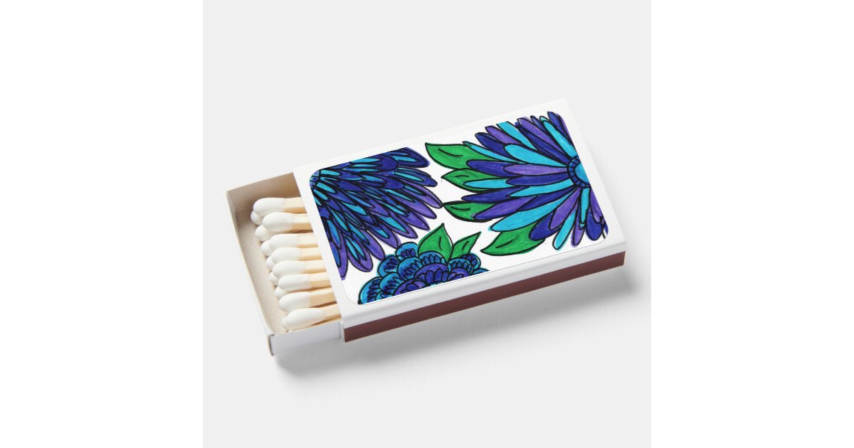Wooden Cool Blue Matches | Zazzle