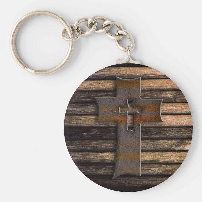 Wooden Cross Keychain | Zazzle.com