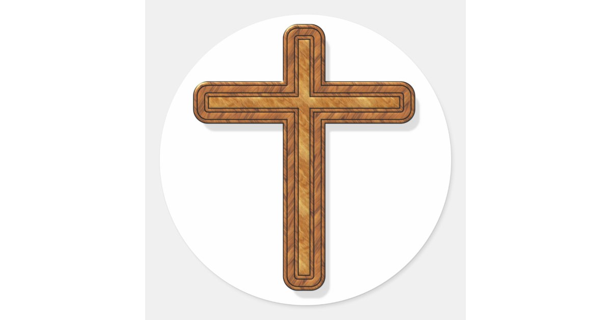 Wooden Cross Sticker | Zazzle