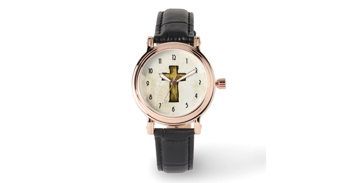 Wooden Cross Symbol of Faith and Hope Watch | Zazzle