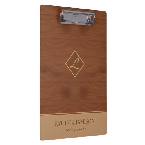 Wooden Design With Logo Clipboard | Zazzle