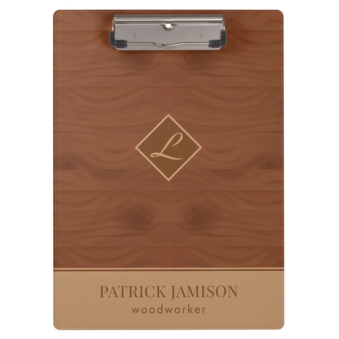 Wooden Design With Logo Clipboard | Zazzle
