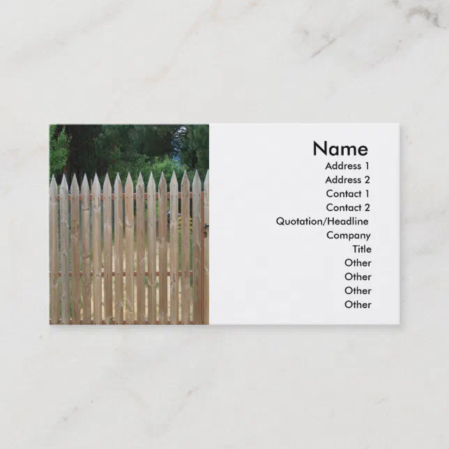 Wooden Fence Business Card | Zazzle
