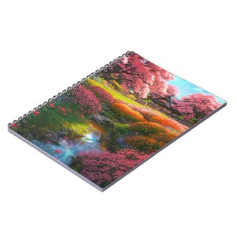 Wooden House Enveloped by a Colorful Garden Notebook | Zazzle