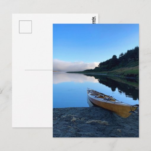 Wooden Kayak at Dawn Beach Postcard | Zazzle