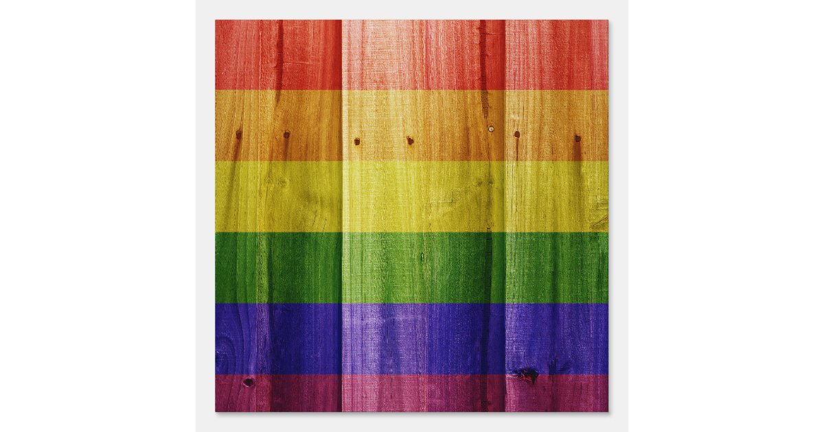 Wooden rainbow pride flag sign | Zazzle