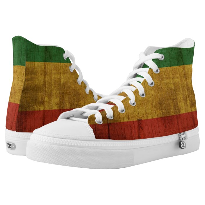 Wooden Rasta Background High-Top Sneakers | Zazzle.com