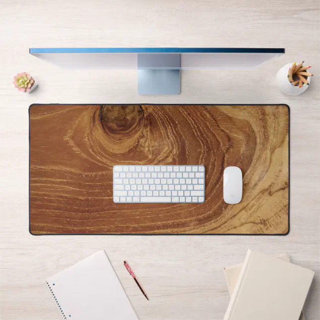 Wooden Rustic Teak Wood Texture Wood Grain Photo Desk Mat | Zazzle