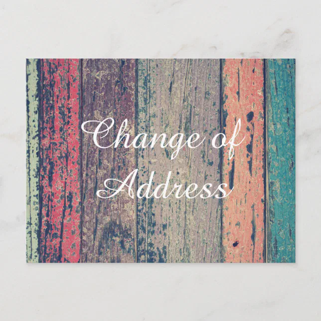 Wooden stylish Change of address Announcement Postcard | Zazzle