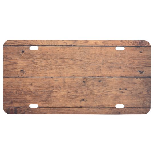Wooden texture license plate | Zazzle.com