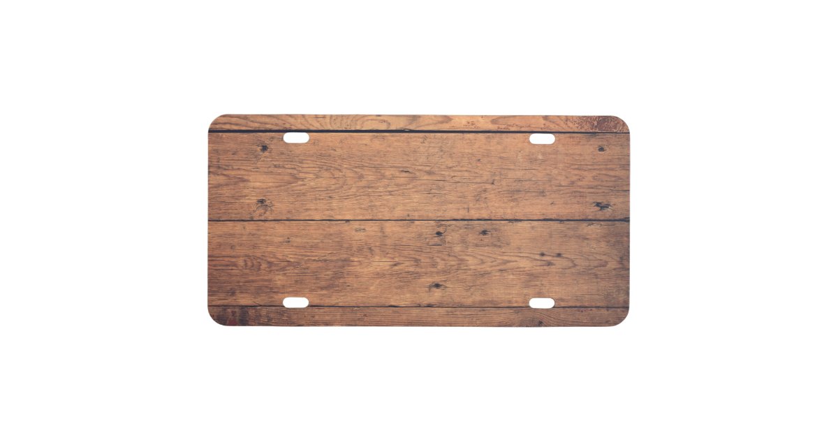 Wooden texture license plate | Zazzle