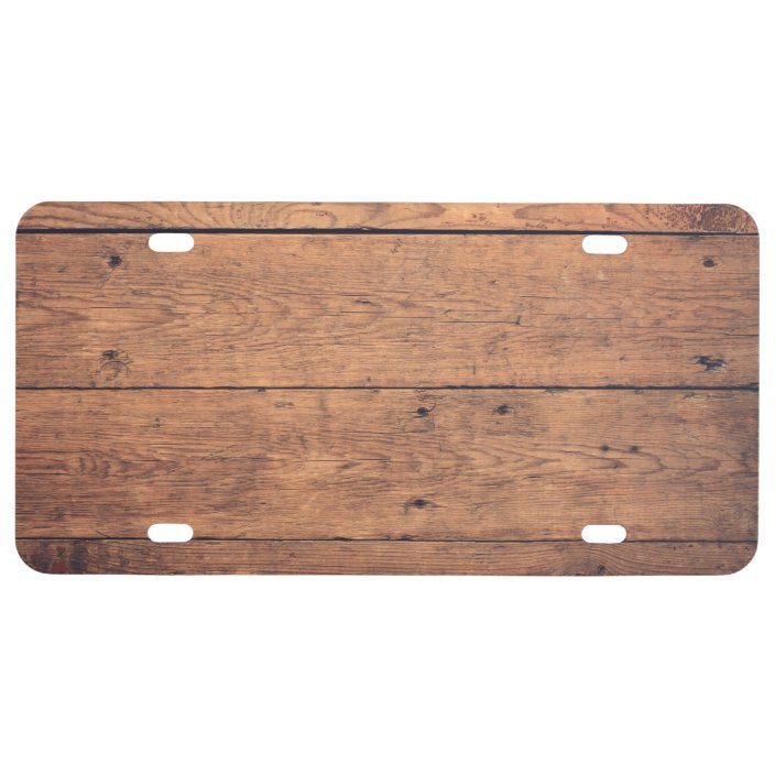 Wooden texture license plate | Zazzle.com