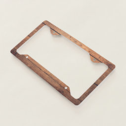 Wooden texture license plate frame | Zazzle