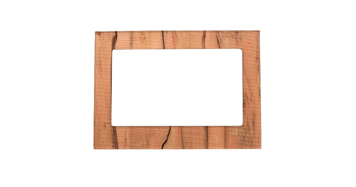 Wooden texture magnetic picture frame | Zazzle