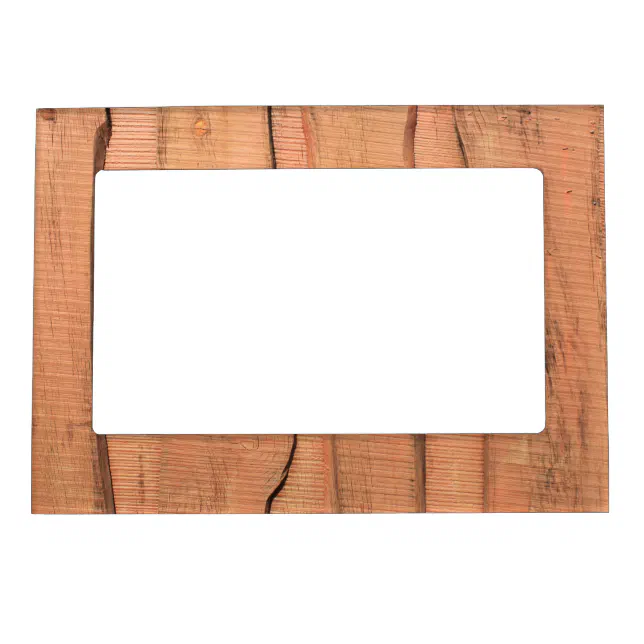 Wooden texture magnetic picture frame | Zazzle