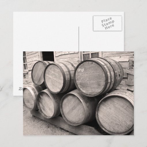 Wooden Whiskey Barrels Postcard | Zazzle