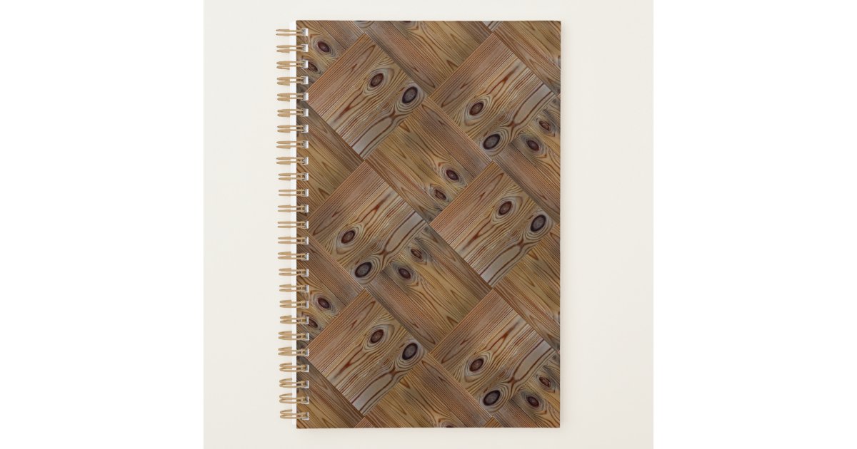 Wooden wood texture natural background brown tree planner | Zazzle