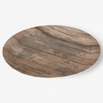 Wooden World Map Asia Disposable Paper Plates | Zazzle