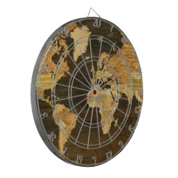 Wooden World Map Dartboard With Darts | Zazzle