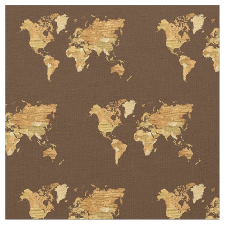 Antique World Map Fabric | Zazzle.com