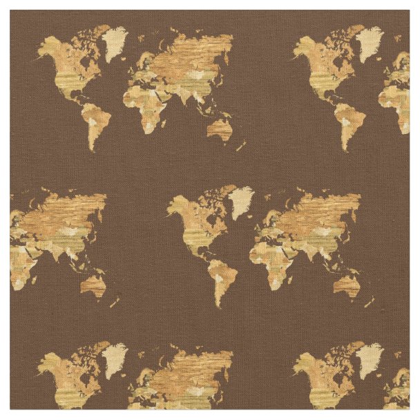 Antique World Map Fabric | Zazzle.com