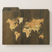 Wooden World Map File Folder | Zazzle