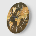 Wooden World Map Large Clock | Zazzle