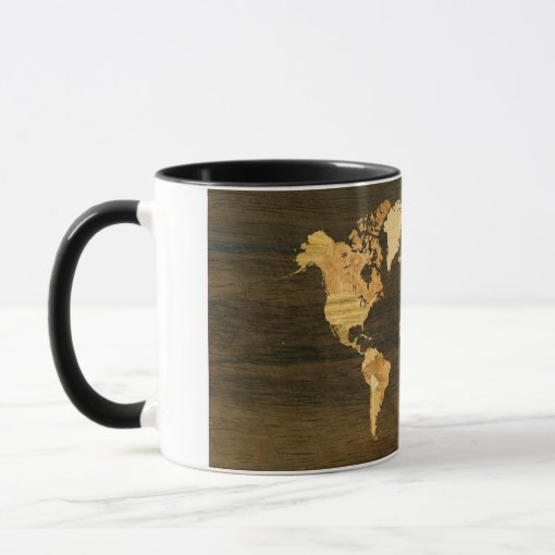 Wooden World Map Mug | Zazzle