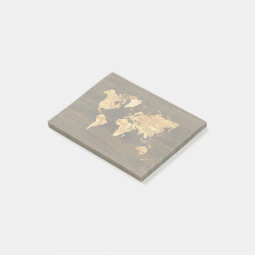 Wooden World Map Post-it Notes | Zazzle