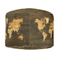 Wooden World Map Pouf | Zazzle