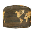 Wooden World Map Pouf | Zazzle