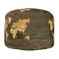 Wooden World Map Pouf | Zazzle
