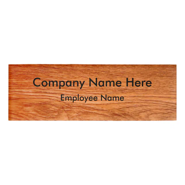 Woodgrain Look Name Tag | Zazzle