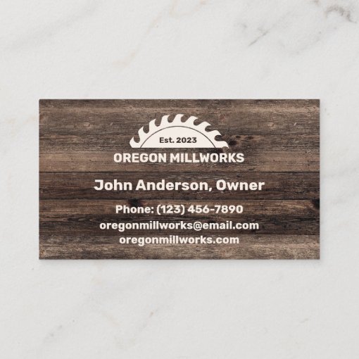Woodgrain Lumber Sawmill Business Cards | Zazzle