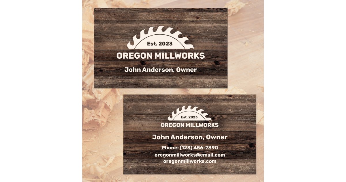 Woodgrain Lumber Sawmill Business Cards | Zazzle